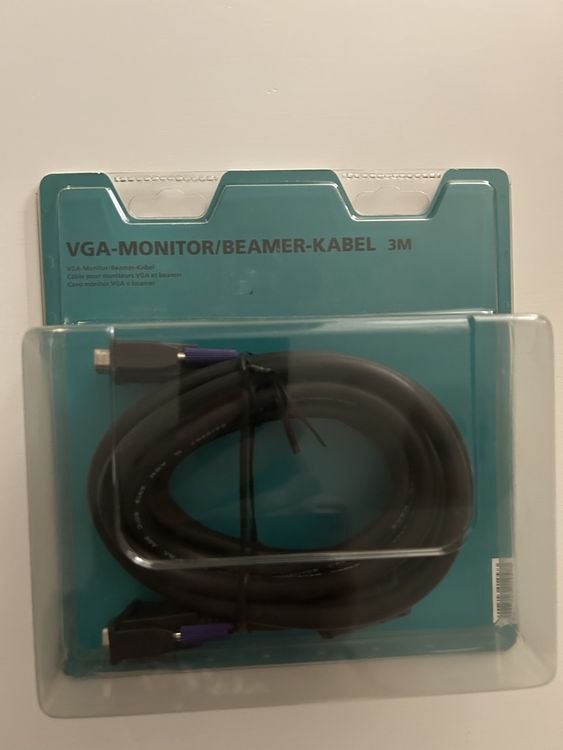 VGA-Monitor/Beamer-Kabel 3m (Neu und originalverpackt) in Birr für CHF ...
