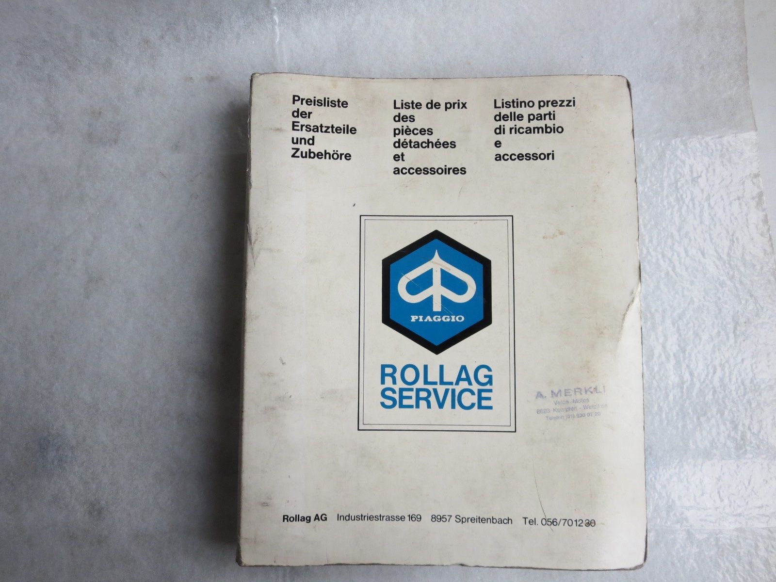 Piaggio Vespa Ordner Ape Gilera Preisliste Infos 1978 Rollag (Gebraucht ...