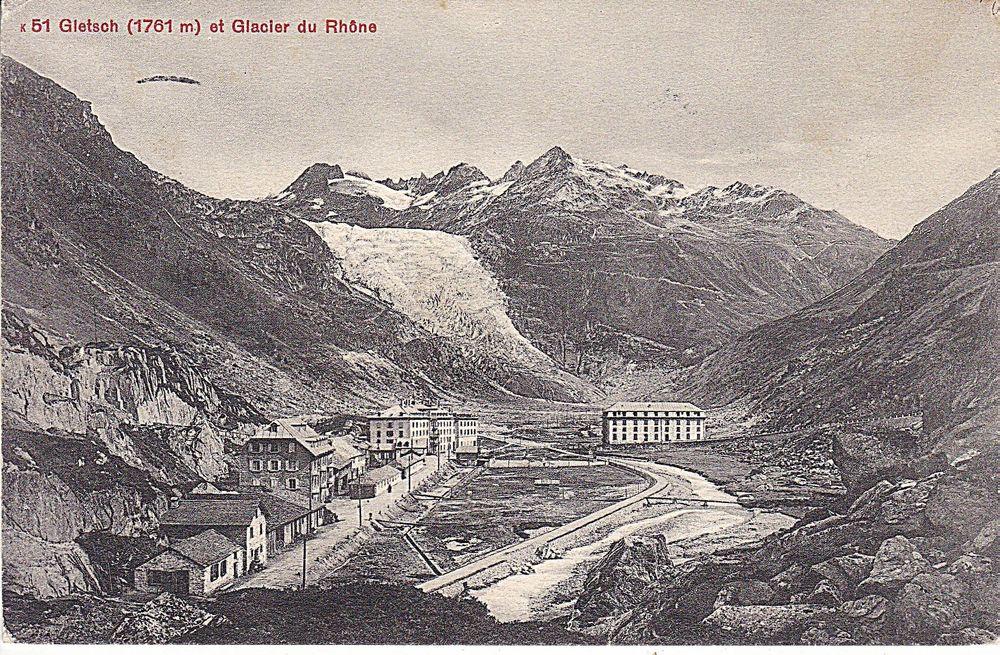 Gletsch (VS) gegen Furka mit Rhonegletscher, 1914 | Kaufen auf Ricardo