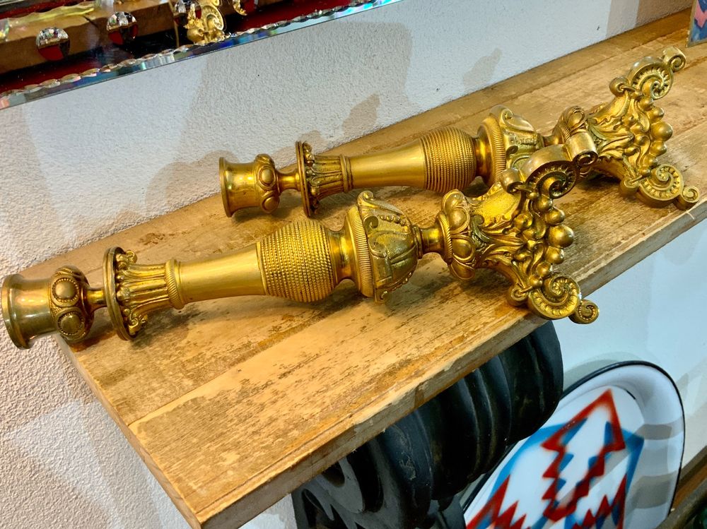 JUGENDSTIL 2 KERZENHALTER BRONZE FEUER VERGOLDET FRANCE,1900 (Gebraucht) in Biglen für CHF 161 ...