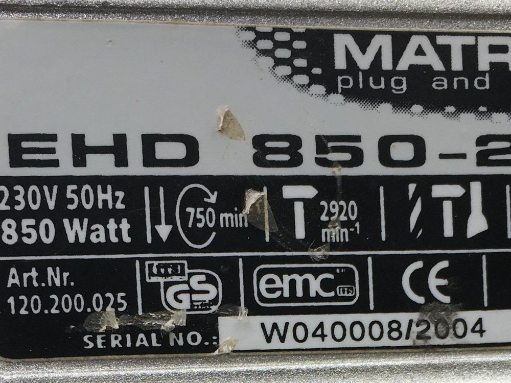 Bohrhammer Matrix EHD 850-28 (Gebraucht) in Werthenstein für CHF 59 ...