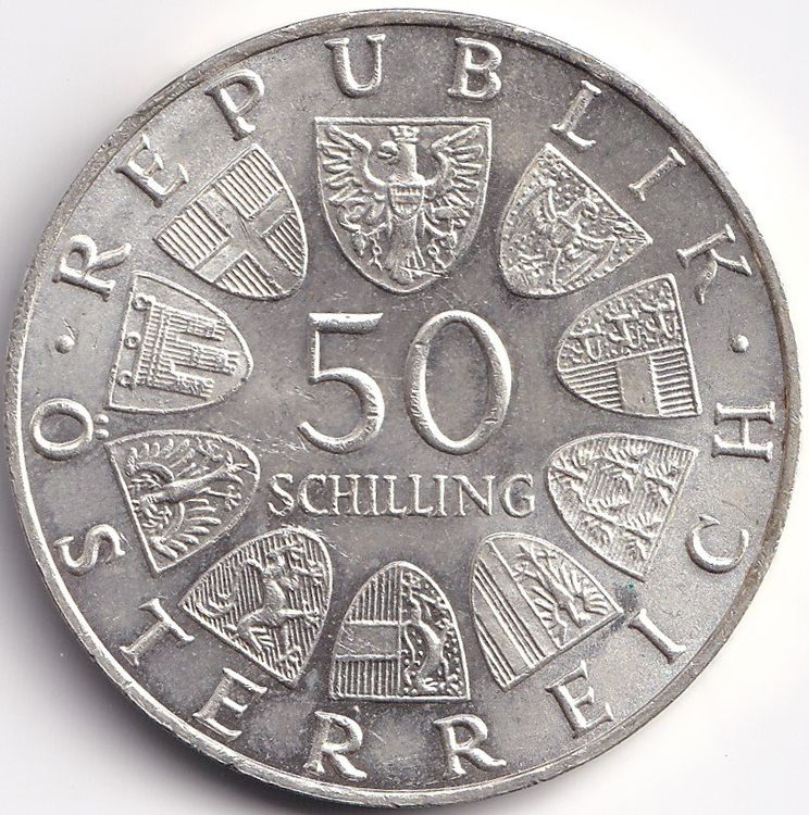 50 Schilling 1971 80. Jahrestag Julius Raab (Neu (gemäss Beschreibung ...
