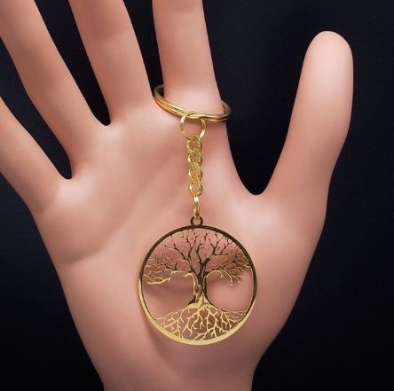 Baum des Lebens, Schlüsselanhänger, Edelstahl in goldig | Kaufen auf Ricardo