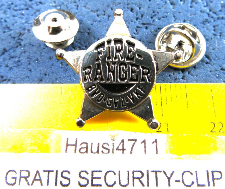 FIRE-RANGER SHERIFF-STERN SCHMUCK-PIN GEPRÄGT VINTAGE (Gebraucht) in ...