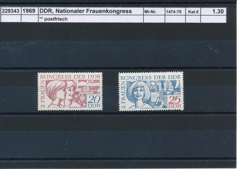 1969 DDR, Nationaler Frauenkongress (Neu (gemäss Beschreibung)) in Winterthur für CHF 1 – mit ...