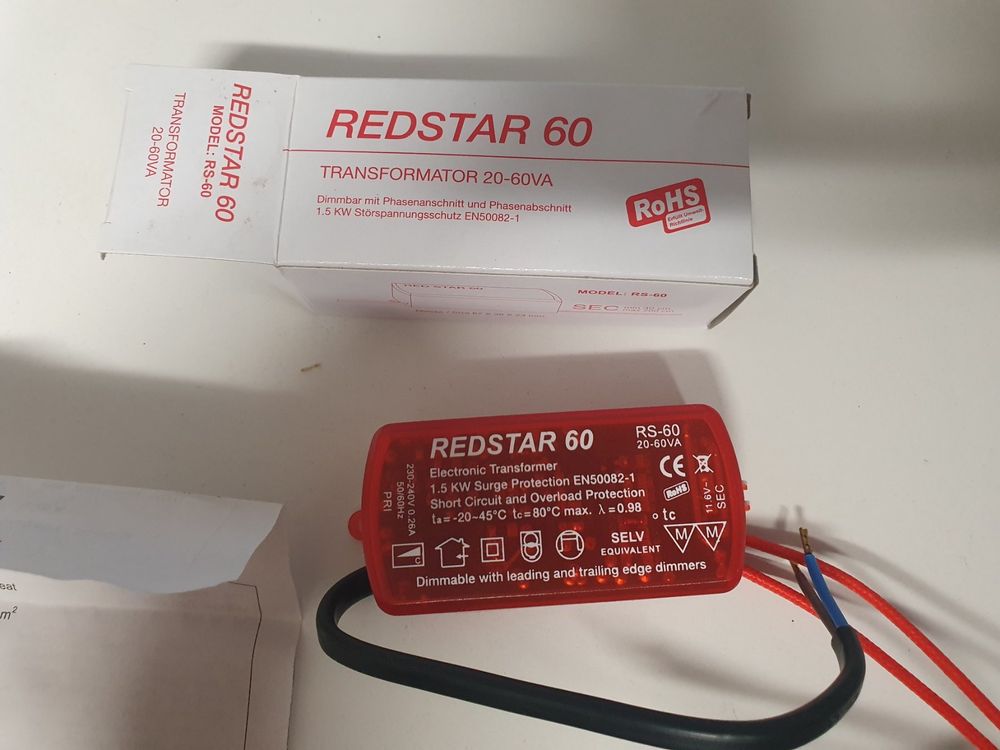 Redstar 60 RS-60 12v Trafo 20-60VA 11.5v Transformator Rohs (Neu und ...