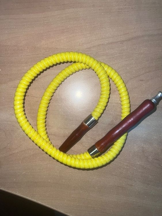 Shisha Schlauch gelb aus Holz und Leder | Kaufen auf Ricardo
