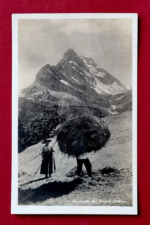 Braunwald - Bauern beim Heuen - Ortstock - 1928 (Gebraucht) in Rothrist für CHF 12 – mit ...