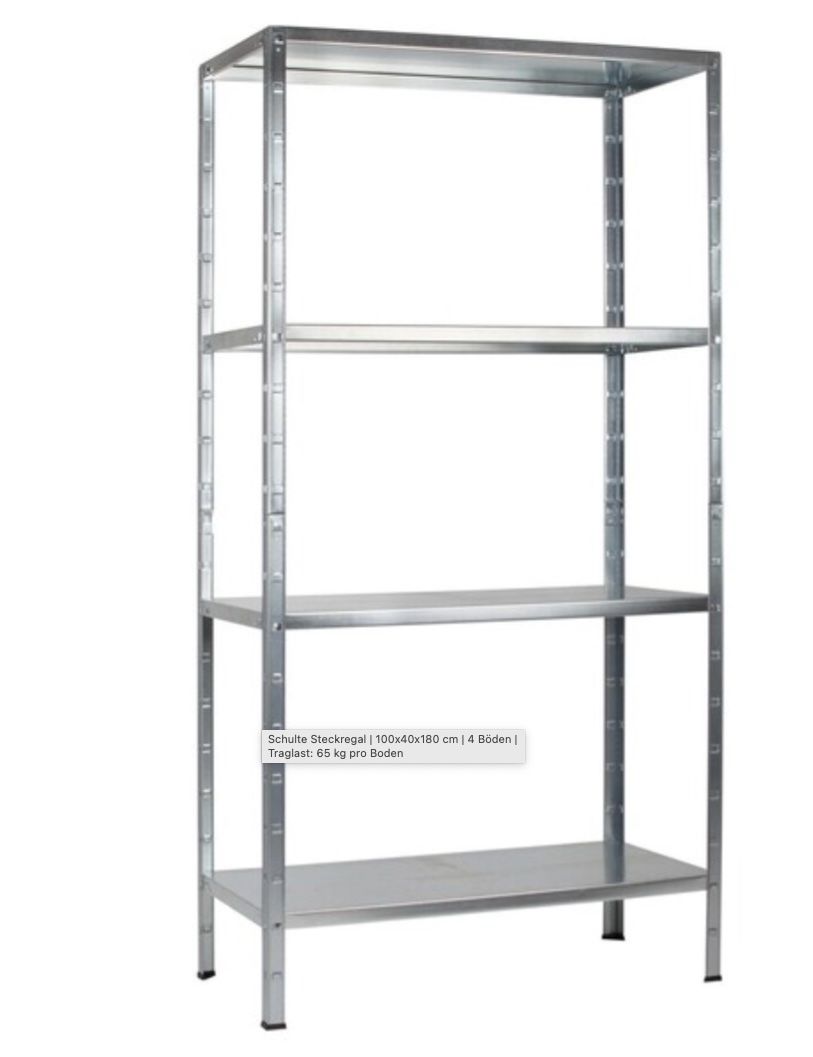 2 Steckregale | 100x40x180 cm | 4 Böden | 65 kg pro Boden (Gebraucht) in Sargans für CHF 1 – nur ...