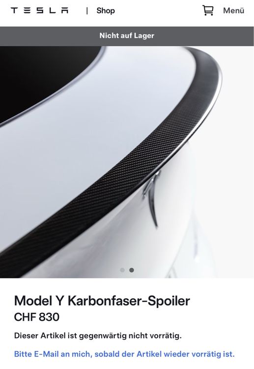 Original Tesla Model Y Carbon Heckspoiler Spoiler | Kaufen auf Ricardo