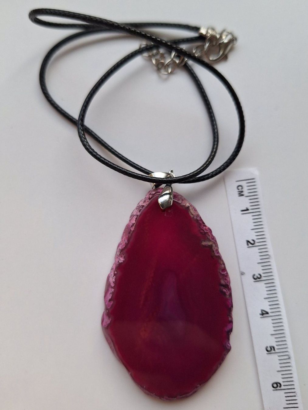 Achat-Anhänger mit Lederband, neu, Unikat. (Rose Agate) (Neu (gemäss ...
