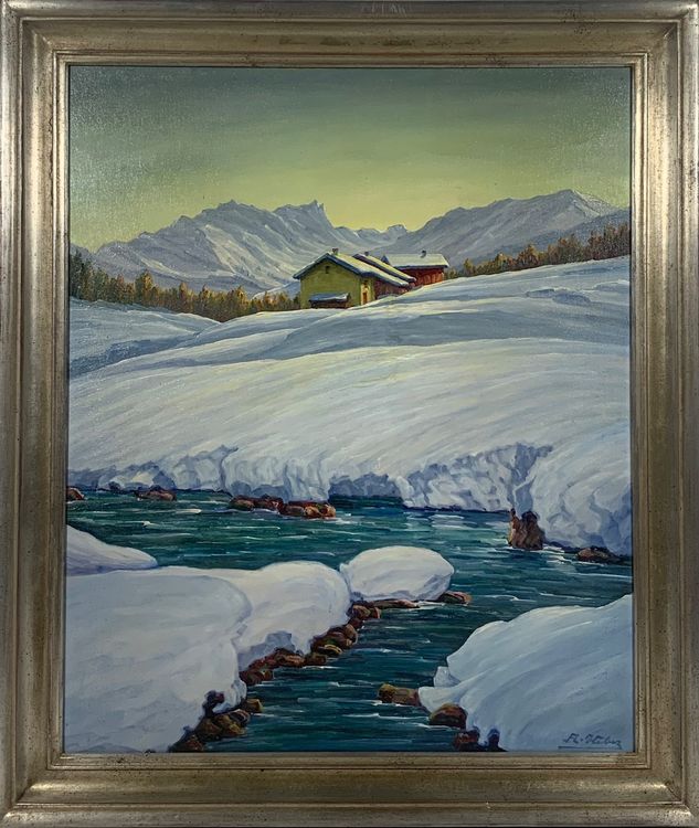August Weber (1898-1957) Winterlandschaft Gemälde | Kaufen auf Ricardo