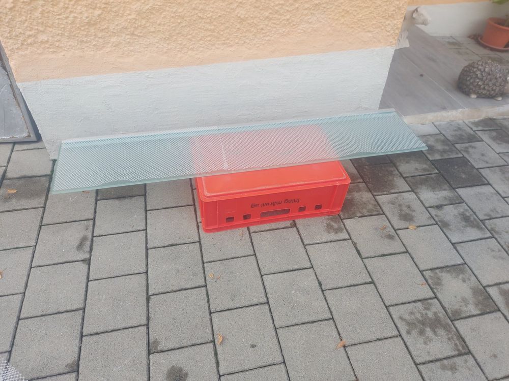 Glas Tablar, Wandboard, mit Aluhalterung, 300 x30x Dicke 1cm (Gebraucht ...