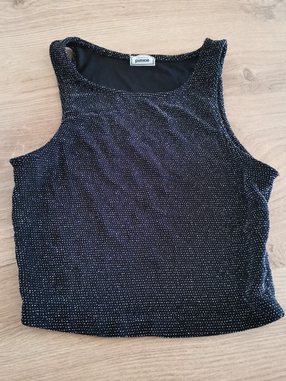Crop Top / 34 / XS / pimkie / glitzer / schwarz | Kaufen auf Ricardo