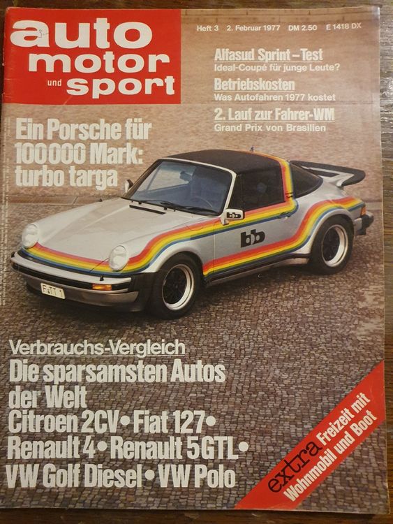 AMS 3/77 Porsche 911 BB Kadett Alfasud Sprint 2 CV R4 R5 xa (Gebraucht ...
