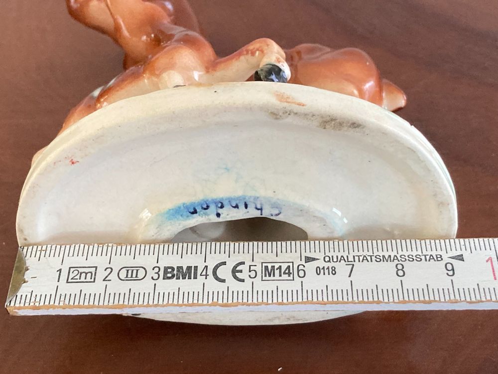 Porzellanfigur Reh mit Rehkitz Tierfigur sign. Chindon 1956 (Gebraucht) in Subingen für CHF 19 ...