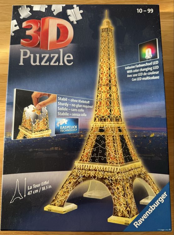 3D Puzzle Eiffelturm mit LED Beleuchtung Ravensburger (Gebraucht) in Madetswil für CHF 15 – mit ...