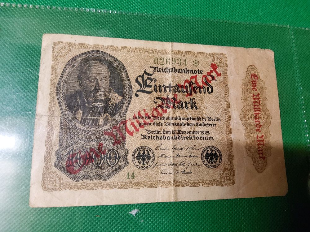 Reichsbanknote 1922 | Kaufen auf Ricardo