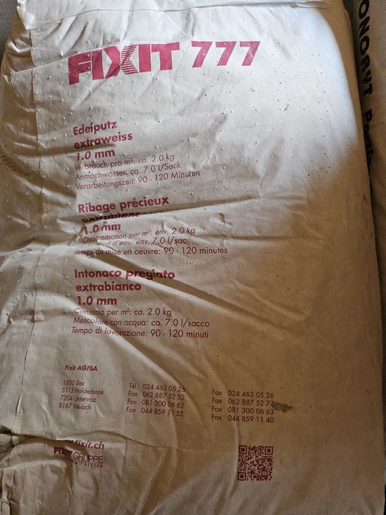 Fixit Abrieb 777 Edelputz extraweiss 1mm (Neu und originalverpackt) in ...