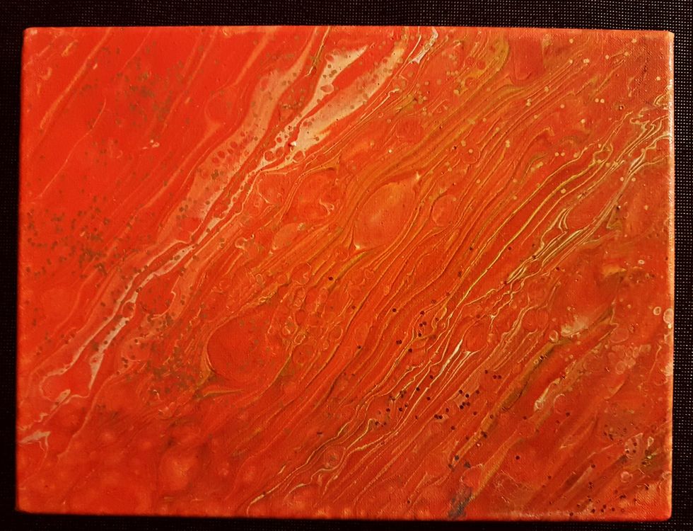 Bild Gemälde Acryl auf Leinwand - "Solar Storm" 18 x 24 cm | Kaufen auf Ricardo