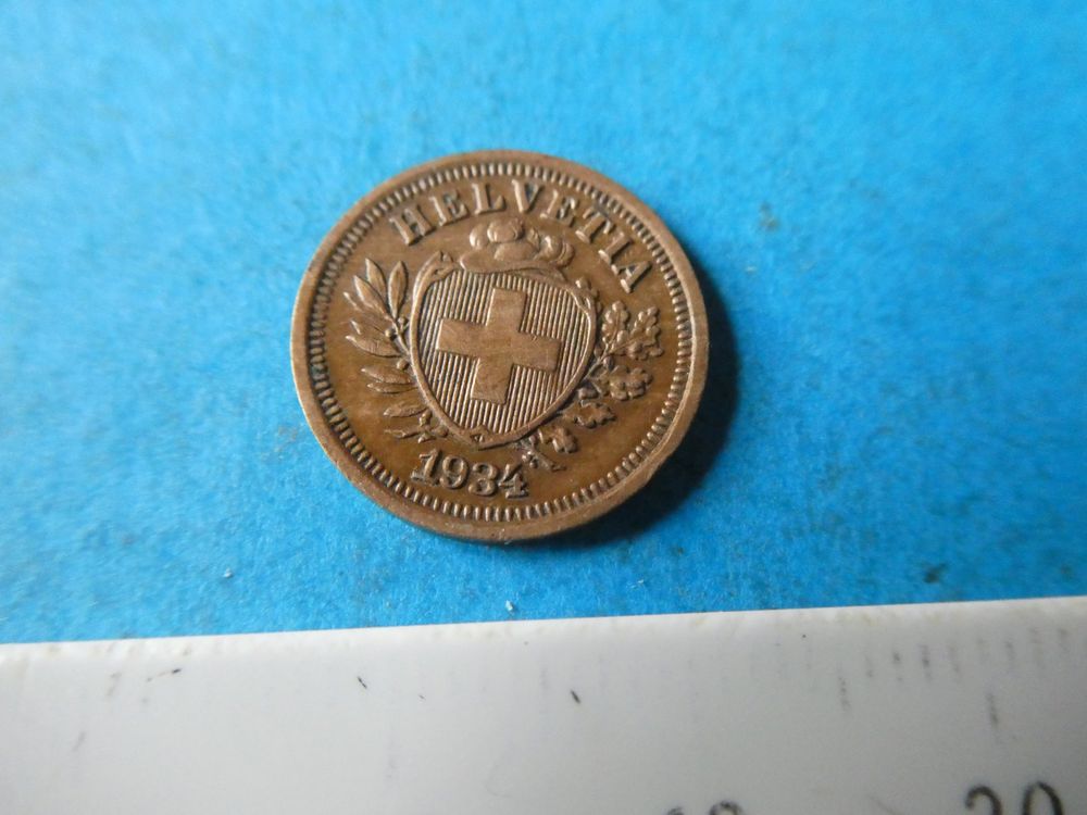 Schweiz 1934, 1 Rappen (Gebraucht) in Hinterforst für CHF 2 – mit Lieferung auf Ricardo kaufen