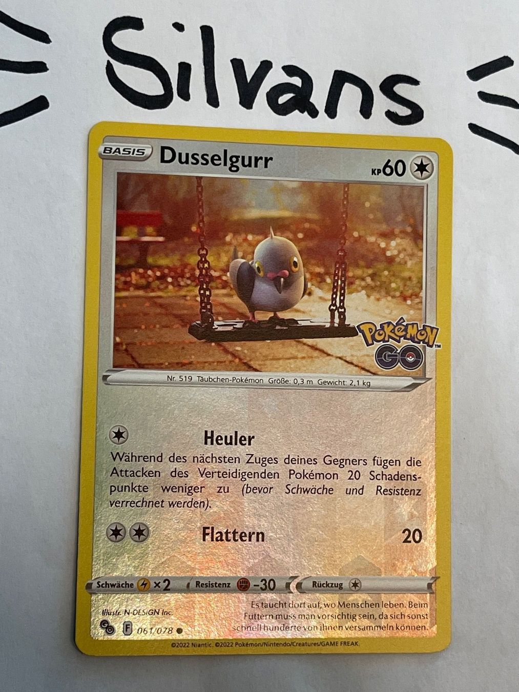 Dusselgurr Reverse Holo 061/078 Pokemon GO Deutsch (Neu (gemäss ...