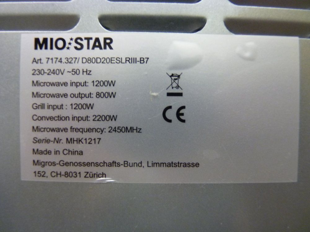 Mikrowelle mio Star Wave 200 | Kaufen auf Ricardo