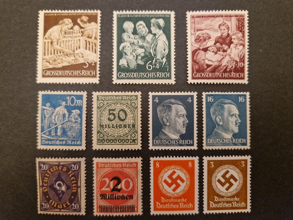 Deutsches Reich Briefmarken, Adolf Hitler, Hakenkreuz (Neu (gemäss ...