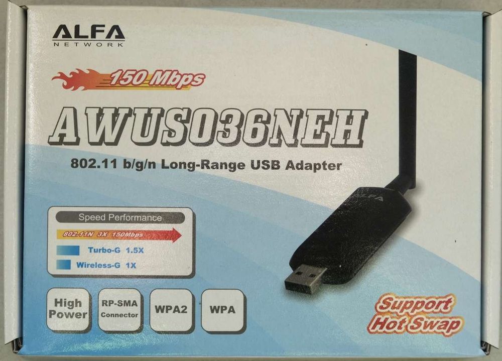 Wifi USB Adapter Alfa AWUS036NEH Long Range 802.11 b/g/n (Neu und ...