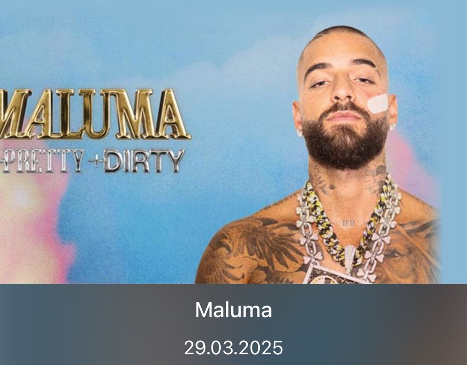 3 Stk Top Tickets - Maluma im Zürcher Hallenstadion (Neu und ...