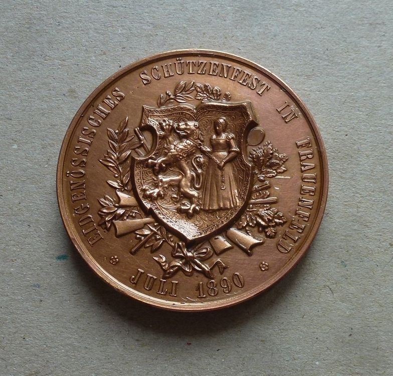 Bronze Medaille ++ Eidg. Schützenfest Frauenfeld 1890 (Gebraucht) in Walkringen für CHF 49 – mit ...