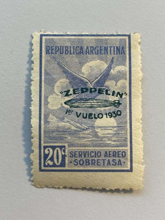 1930 Scott #25 Ultra GREEN ZEPPELIN 1st flight Argentina (Gebraucht) in ...