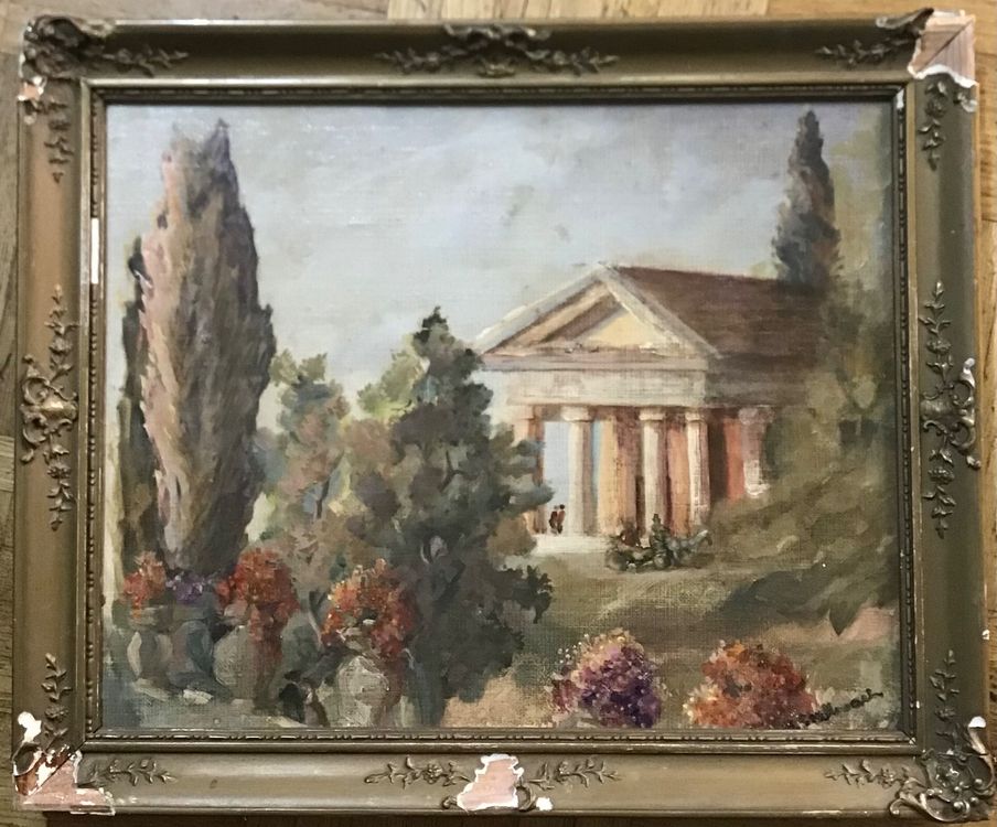 Antike Landschaft Gemälde Unleserlich Signiert | Kaufen auf Ricardo