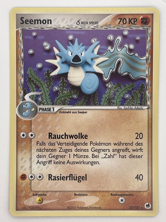 Seemon 22/101 Rare Pokémon EX Dragon Frontiers ab 1.- | Kaufen auf Ricardo