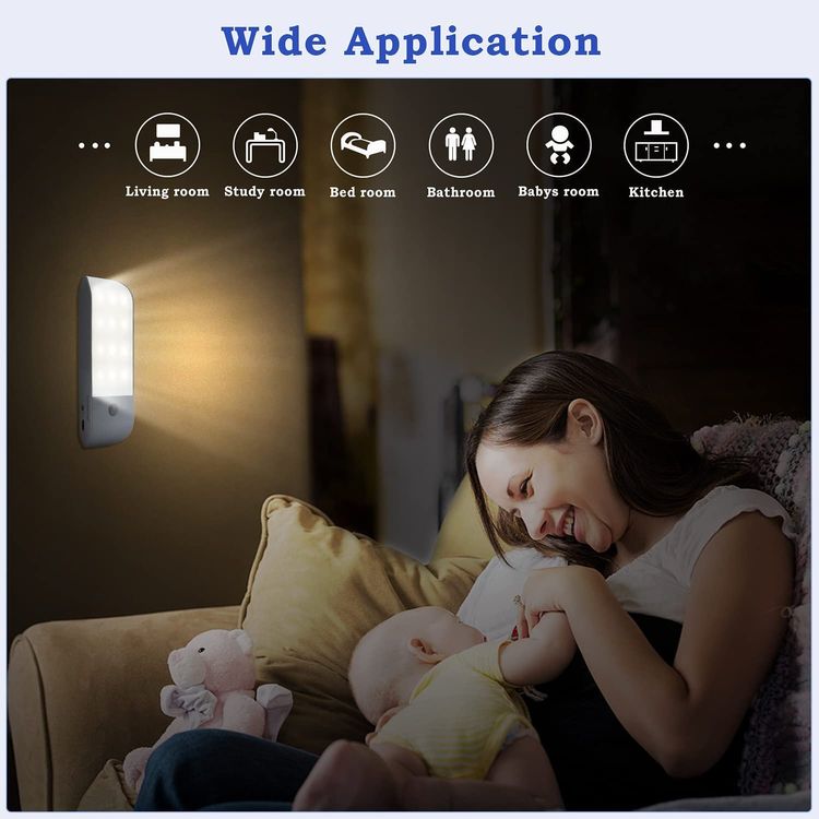 2 LED Nachtlicht mit Bewegungsmelder Aufladbar Schranklicht (Neu (gemäss Beschreibung)) in ...