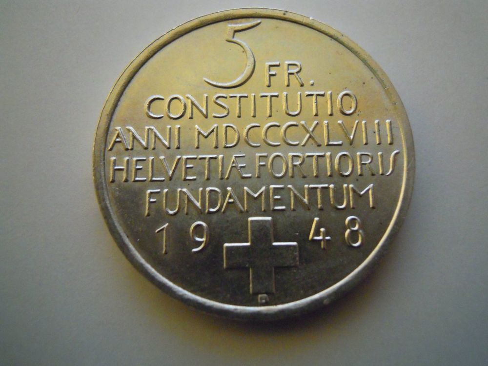 5 Fr. 1948 Bundesverfassung unz/stgl (Neu (gemäss Beschreibung)) in Kriegstetten für CHF 9.9 ...