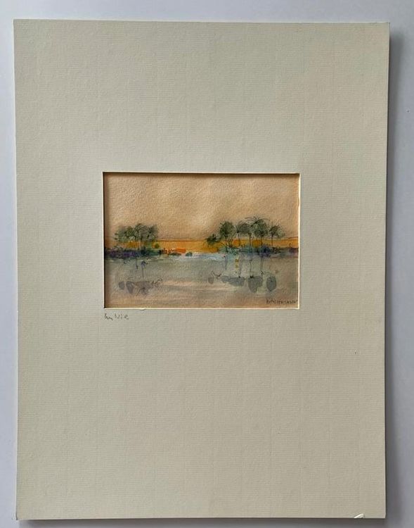 Aquarell, am Nil von Walter Bachmann, signiert | Kaufen auf Ricardo