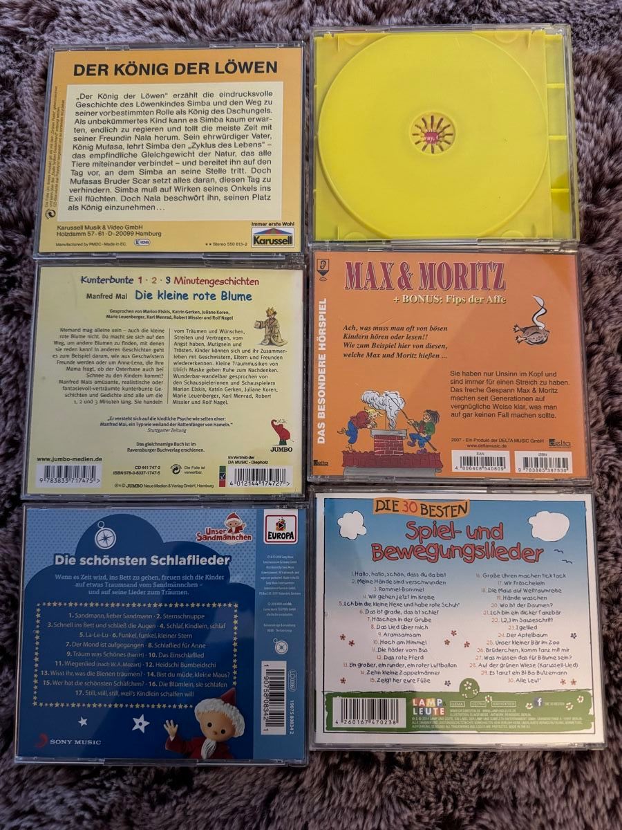 CD - 6 Geschichten - Lion King - 3 Minuten - Max & Moritz (Gebraucht ...