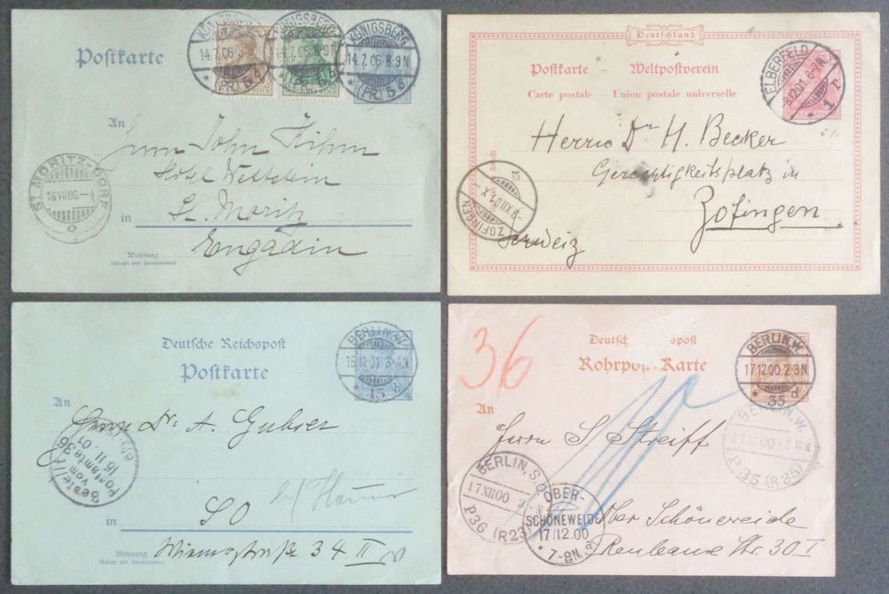 DEUTSCHES REICH: 4 Postkarten aus 1901–1906, O | Kaufen auf Ricardo