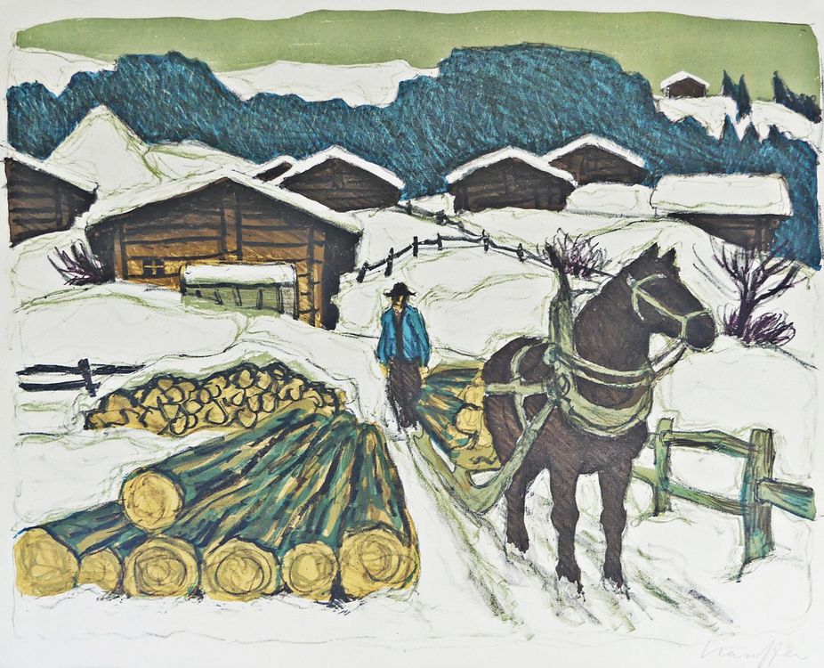 Modernes Kunstwerk "Im Holz" von Fred Stauffer (1892-1980) (Gebraucht) in Ostermundigen für CHF ...