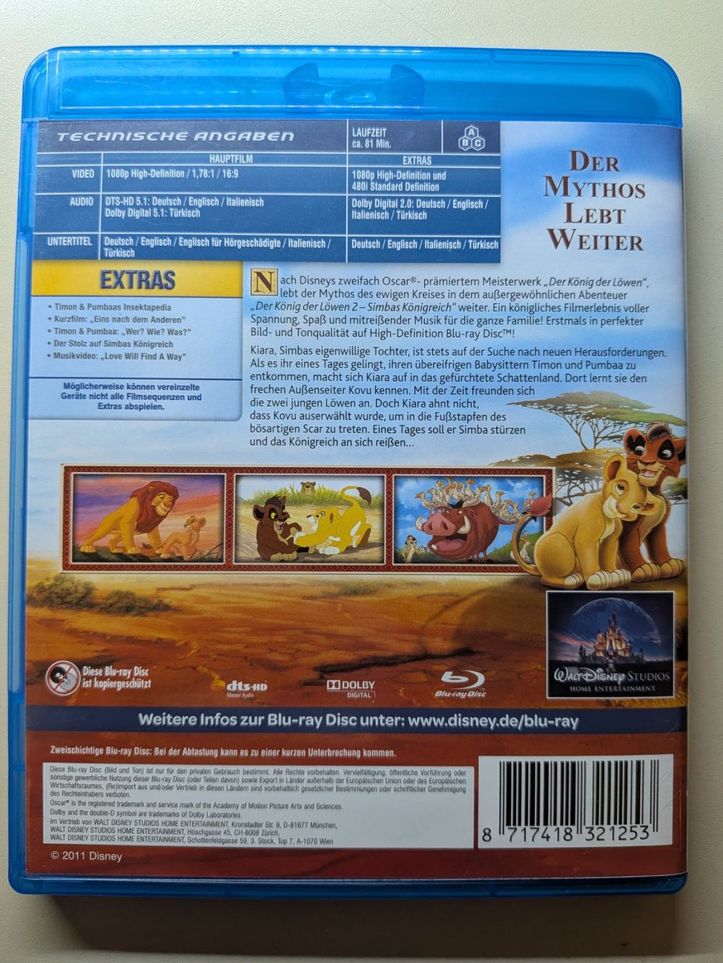 Der König der Löwen 2 - Simbas Königreich [Blu-ray] (Gebraucht) in Port ...