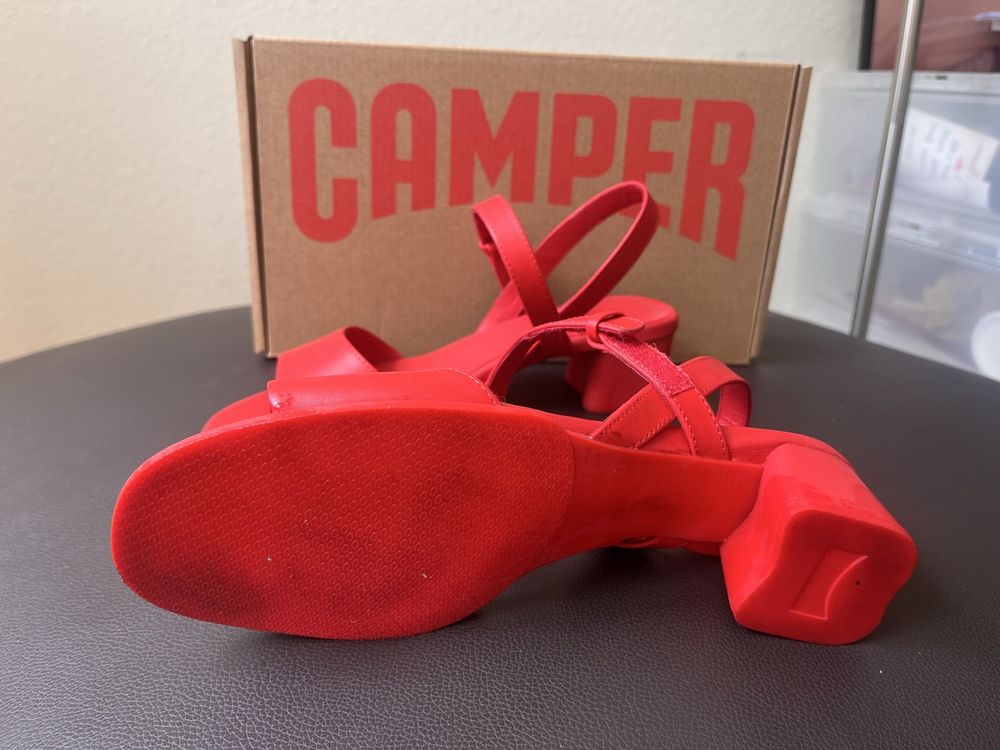 Camper Red Leather Sandals - Size 39 (Neu (gemäss Beschreibung)) in ...