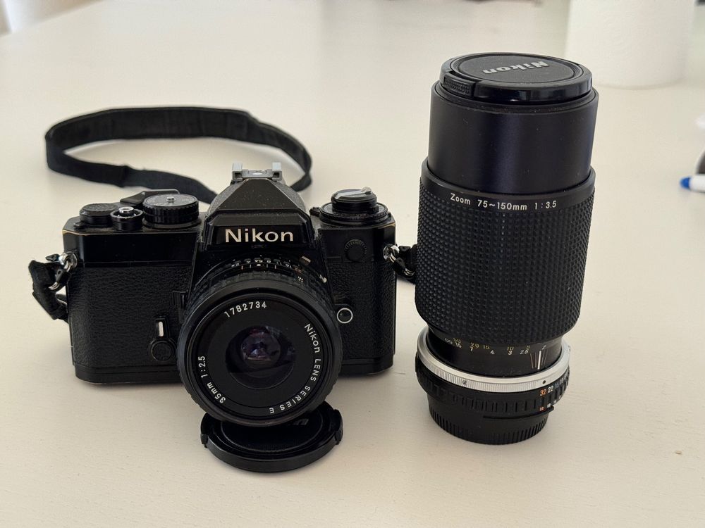 Nikon FE + Nikkor serie E 35mm f2.5 + 75-150 f3.5 (Gebraucht) in Zürich ...