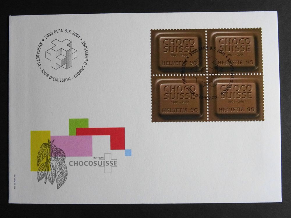 SCHWEIZ 2001, FDC Chocosuisse (Gebraucht) in Haslen GL für CHF 1 – mit ...