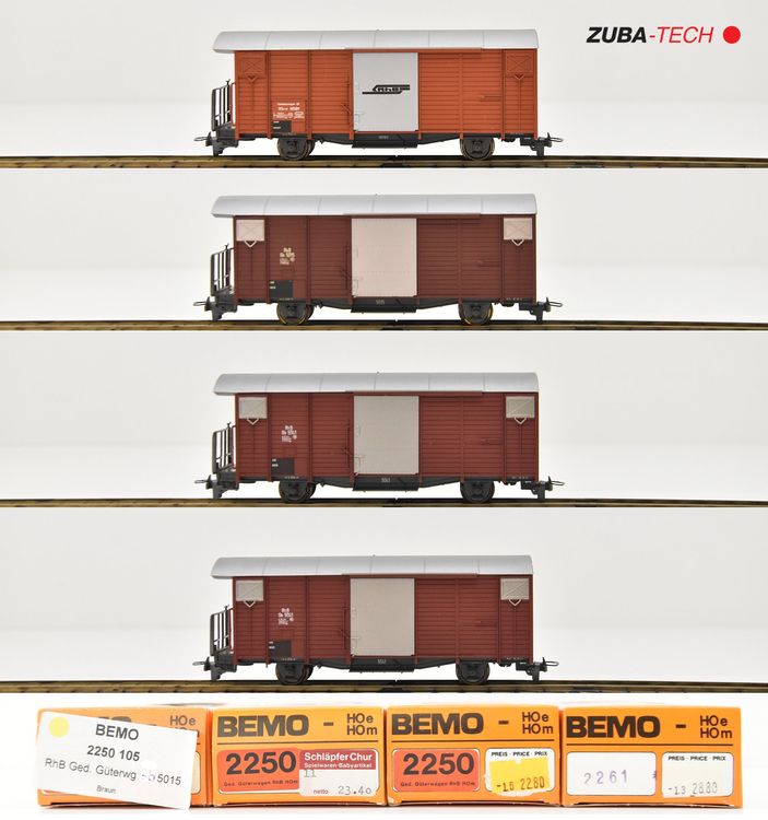 Bemo 4x Gedeckte Güterwagen der RhB H0m GS OVP | Kaufen auf Ricardo