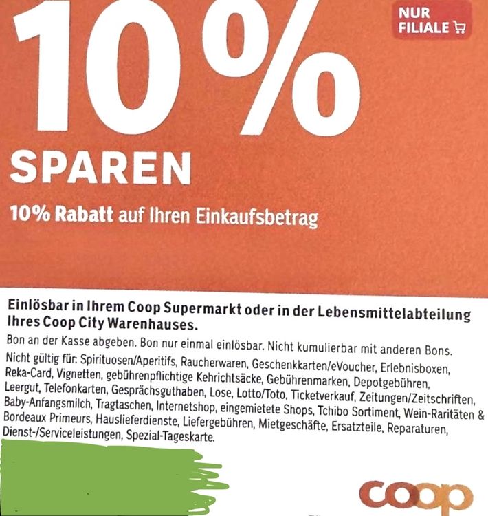 10% Rabatt Coop Gutschein gültig bis 10.10.2025 (Neu (gemäss ...