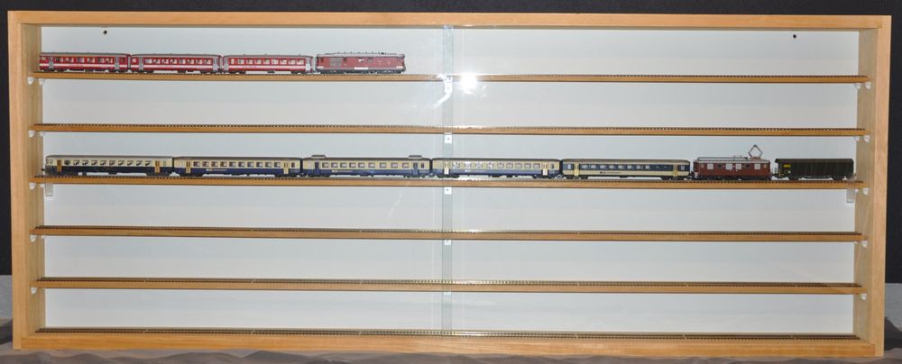 Modelleisenbahn-Vitrine H0+H0m 1.8m x 0.7m x 0.105m 6 Ebenen (Gebraucht ...