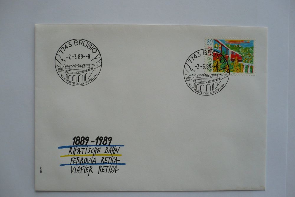 1989 FDC 100 Jahre Rhät. Bahn SBK 773 (Gebraucht) in Zürich für CHF 1 ...