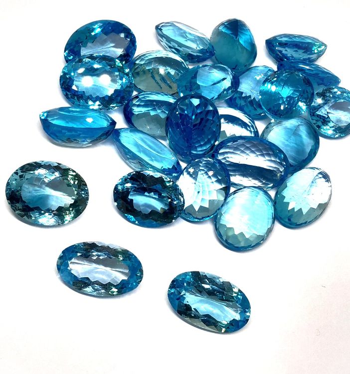 Promo - 1x Topaze ovale Swiss Blue 18x14mm - Valeur 420.- Fr (Neuf ...