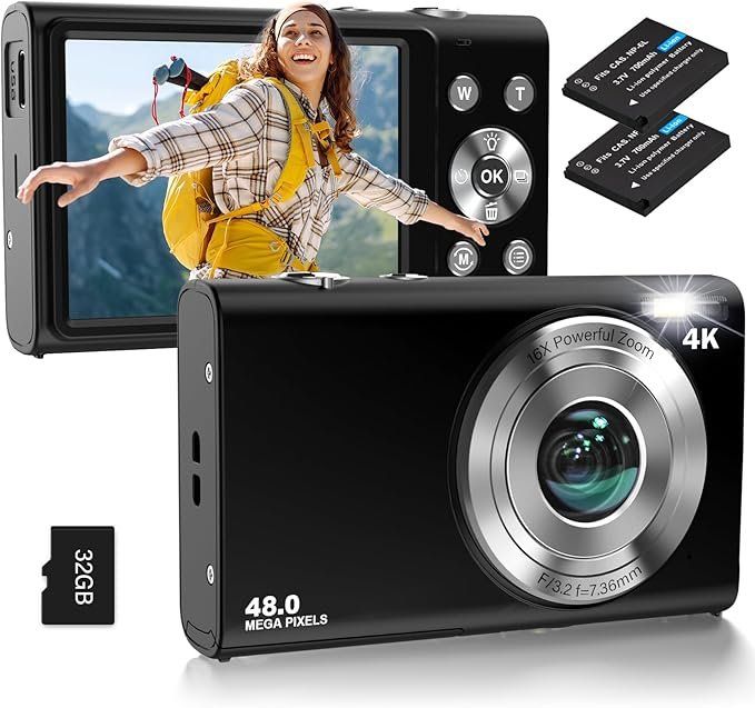 Digitalkamera 4K Autofokus Fotoapparat Fotokamera mit 32G SD (Neu und ...